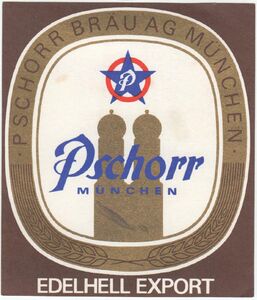 Drink Label: Pschorr edelhell Export (Pschorr-Bräu München, Germany ...