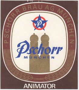 Drink Label: Pschorr Animator (Pschorr-Bräu München, Germany, Federal ...