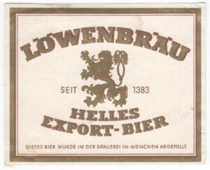 Drink Label: Löwenbräu München helles Export-Bier (Löwenbrau AG ...