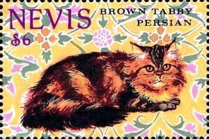 Stamp: Brown tabby Persian (Nevis(Persian Cats) Mi:KN-N 820