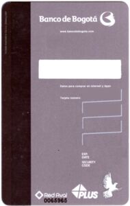 Bank Card: UNICEF Debit Card (Banco de Bogotá, ColombiaCol:CO-VI-0039