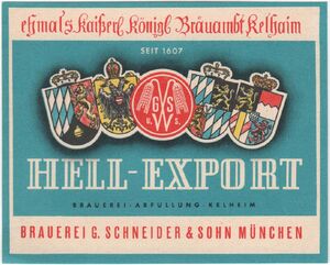 Drink Label: Schneider hell Export (Brauerei G. Schneider und Sohn ...