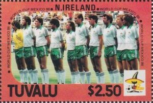Stamp: Football Team Northern Ireland (Tuvalu(FIFA World Cup 1986 ...