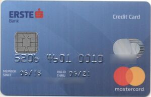 Bank Card: MasterCard Standard (ERSTE Bank, MontenegroCol:ME-MC-0001