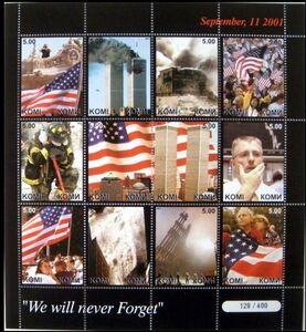 Stamp: Attack on the World Trade Center (Russia, Komi: Illegal Stamps ...