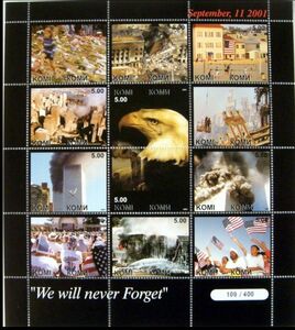 Stamp: Attack on the World Trade Center (Russia, Komi: Illegal Stamps ...