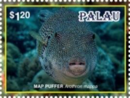 Stamp: Map Puffer (Arothron mappa) (Palau(Beautiful Pufferfish) Mi:PW ...