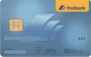 Bank Card: Postbank 08-10 (Postbank, Germany, Federal RepublicCol:DE-GM ...