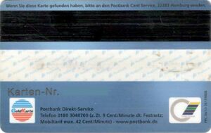 Bank Card: Postbank 08-10 (Postbank, Germany, Federal RepublicCol:DE-GM ...