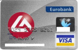 Bank Card: Eurobank VISA (EFG Eurobank Ergasias S.A., GreeceCol:GR-VI-0572