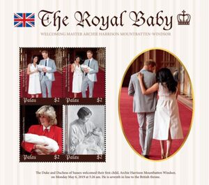 Stamp: The Royal Baby (Palau(Royal Baby - Archie Harrison Mountbatten ...
