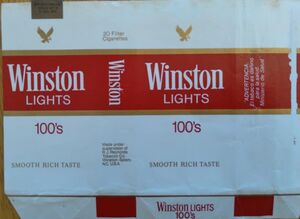 Cigarette Pack: Winston Lights 100's (ChileCol:CL-CT-0092
