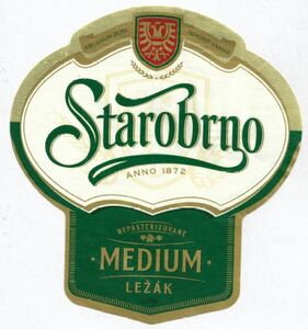 Drink Label: Starobrno medium (Pivovar Starobrno Brno, Czech ...