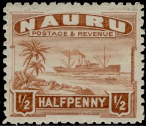 Stamp: "Century" (Freighter) (Nauru(Definitives 1924-1948) Mi:NR 15IA ...