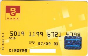 Bank Card: BG Bank DK (BG Bank, DenmarkCol:DK-GM-0011