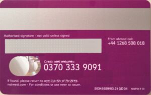 Bank Card: NatWest Credit MasterCard (National Westminster Bank, United Kingdom of Great Britain ...
