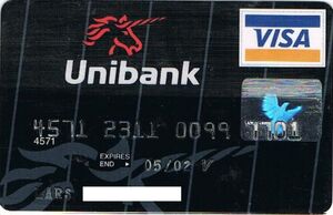 Bank Card: Unibank (Unibank, DenmarkCol:DK-VI-0027.03