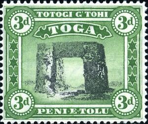 Stamp: Haʻamonga ʻa Maui (trilithon) (Tonga(Definitives 1942-1949 ...