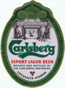 Drink Label: Export Lager Beer (Carlsberg Bryggerierne, DenmarkCol:DK ...