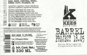 Drink Label: Barrel Project: 18/05 (Brouwerij Kees, NetherlandsCol:NL ...
