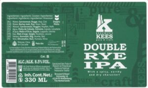 Drink Label: Double Rye IPA (Brouwerij Kees, NetherlandsCol:NL-BEER-025920
