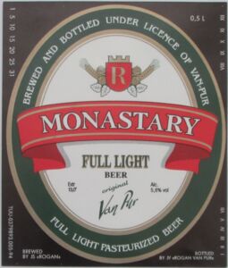 Drink Label: Monastery Full Light Original Van Pur (Rogan (Sun InBev/AB ...