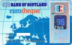 Bank Card: EuroCheque (Bank Of Scotland, United Kingdom of Great ...