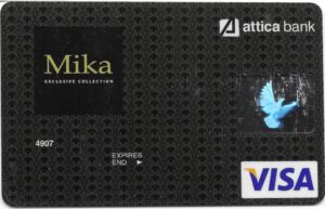 Bank Card: Mika EXCLUSIVE COLLECTION attica bank VISA (Bank Of Attica ...