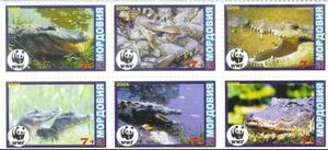 Stamp: Crocodiles WWF (Russia, Mordovia: Illegal Stamps(Russia ...