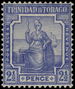 Stamp: Britannia (Trinidad and Tobago(Definitive issues 1913-23) Mi:TT ...