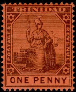 Stamp: Seated Britannia (Trinidad(Seated Britannia Definitives 1896 ...