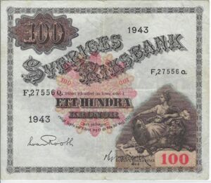 Banknote: 100 Kronor (Sweden(1914-1954 Issue) Wor:p-36z.1