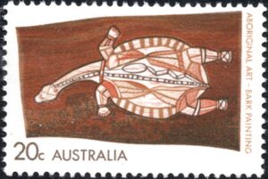 Stamp: Bark Painting (Australia(Aboriginal Art) Mi:AU 472I,Sn:AU 504,Yt ...