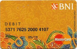 Bank Card: BNI - Yellow Batik (Bank BNI, IndonesiaCol:ID-MC-0066.05