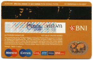 Bank Card: BNI - Yellow Batik (Bank BNI, IndonesiaCol:ID-MC-0066.05
