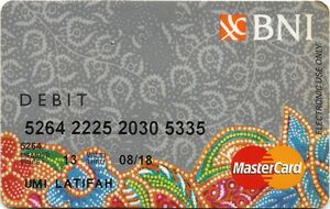 Bank Card: BNI - Grey Batik (Bank BNI, IndonesiaCol:ID-MC-0068.08 💳