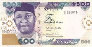 Banknote: 500 Naira (Nigeria(1984-2022 Issue) Wor:P-30t.2