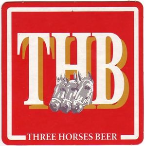 Beer Coaster: THB - Three Horses Beer (Star, MadagascarCol:MG-000008