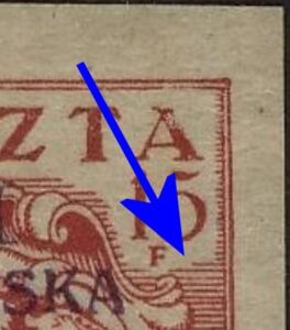 Timbre: Eagle on a baroque shield - Surcharged (Pologne(1st Polish ...