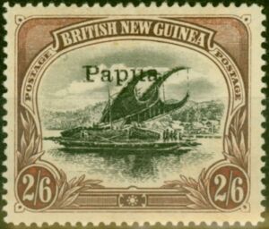 Stamp: Lakatoi with Hanuabada Village in Background - Overprinted ...