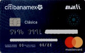 Bank Card: Citibanamex Clasica - Marti (Banamex, MexicoCol:MX-MC-0169 💳