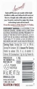 Drink Label: Smirnoff Vanilla (Smirnoff Co., United States of ...