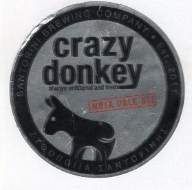 Drink Label: Crazy donkey (Santorini Brewing Company, GreeceCol:GR-BEER-001184