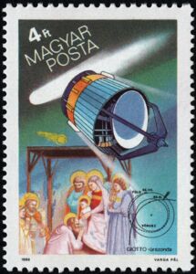 Марка: European Space Agency Giotto and the Three Magi (Венгрия(Halley ...