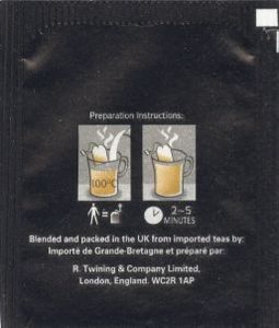 Tea Bag: Indian Goa, gold logo, glossy (Twinings, United Kingdom of ...