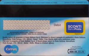 Bank Card: Maestro BancoPosta (Poste Italiane, ItalyCol:IT-MS-0043.03
