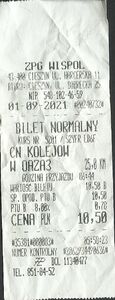Transport Ticket: Wispol - Normal ticket (Cieszyn - ZPG Wispol, Poland ...