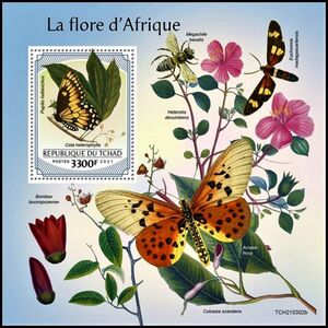 Stamp: Cola heterophylla (Chad(African Flora (2021)) Mi:TD BL1064,Yt:TD ...