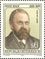 Stamp: 150th birthday of Ernst Mach, physicist (AustriaMi:AT 1911,Sn:AT ...