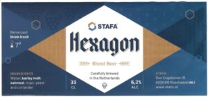 Drink Label: Hexagon Blond Beer (De Brouwschuur, NetherlandsCol:NL-BEER ...